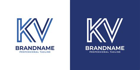 Letter Kv Line Monogram Logo Suitable For Business With Kv Or Vk