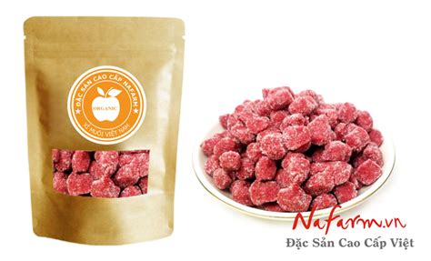 Kẹo Mứt Dâu Tây Ngào Đường Đặc Sản Nafarm Hotline 093 8828 553
