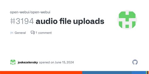 audio file uploads · open webui open webui · discussion 3194 · github