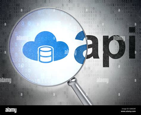software concept database with cloud and api with optical glass stock