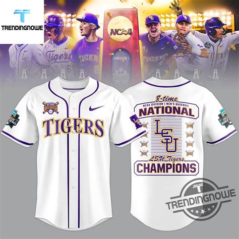Lsu Tigers 2025 Ncaa Baseball College World Series Champions Jersey