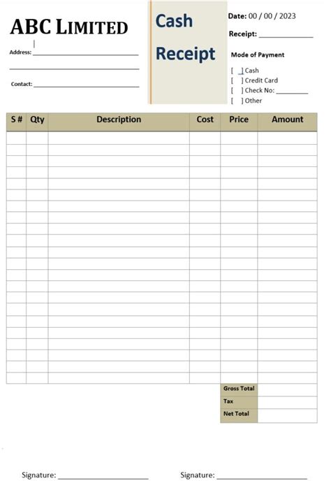 Cash Receipt Template Free Word And Excel Templates