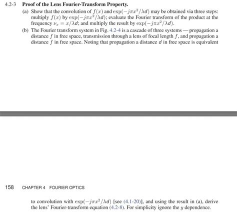 Solved 2 3 Proof Of The Lens Fourier Transform Property A