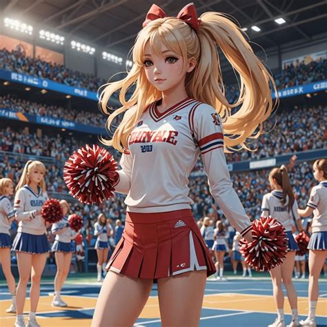 A Cheerleader With Pom Poms 7 Ai Generated Artwork Nightcafe Creator