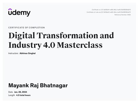 Finished Digital Transformation And Industry 4 0 Course Mayank Raj Bhatnagar Posted On The