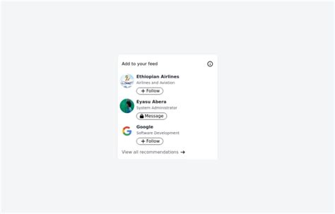 linkedin add to your feed clone tailwind css example