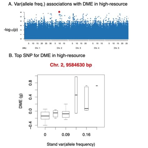 manhattan plot panel a for linear mixed model genome wide association