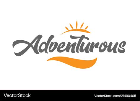 Adventurous Black Hand Writing Word Text Vector Image
