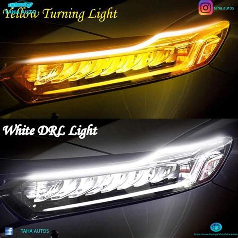Universal Flexible Headlights Drl With Running Indicator For Car 2pcs Darazpk