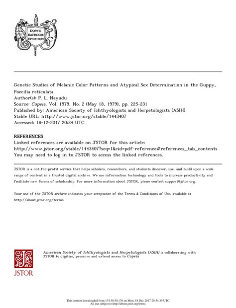 Pdf Genetic Studies Of Melanic Color Patterns And Atypical Sex