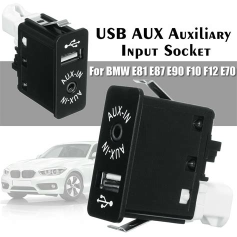 Car Usb Aux Auxiliary Input Socket For Bmw E81 E87 E90 F10 F12 E70
