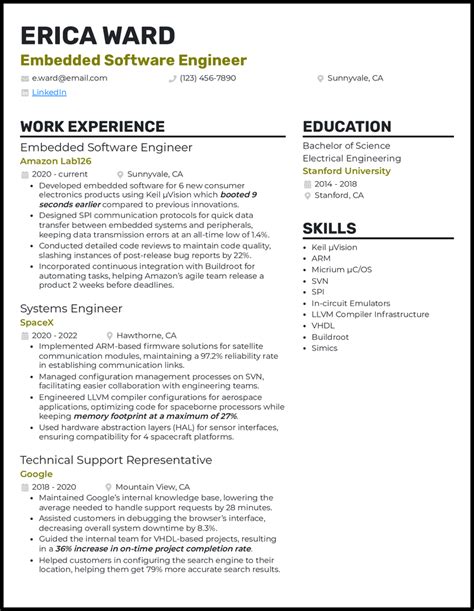 5 Embedded Software Engineer Resume Examples For 2025