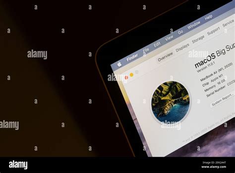 Closeup Of The Screen Of The New Macbook Air Featuring Apple S M Chip And The Latest Macos Big