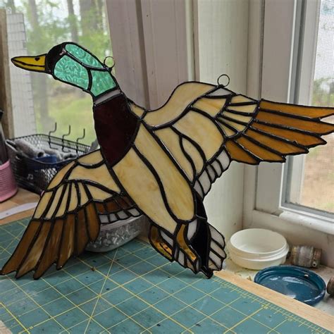 Mallard Duck Stained Glass Pattern Digital Download Mallard Duck