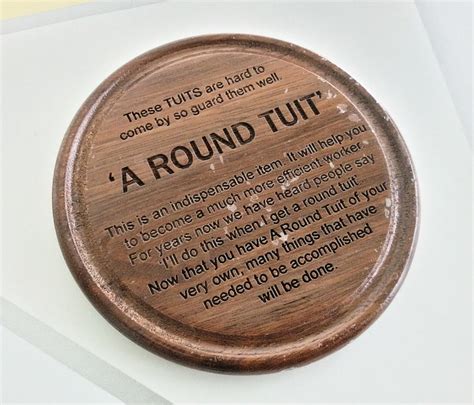 Round Tuit Imperfect Wooden Coaster Handmade Rustic Drink Coaster