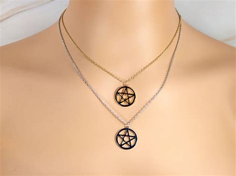 Pentacle Necklace Pentagram Necklace Ritual Jewelry Wiccan Jewelry