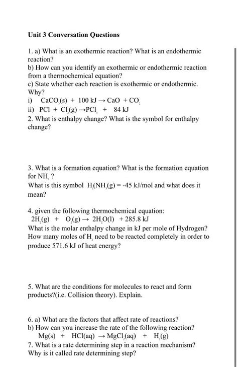 Solved 1 A What Is An Exothermic Reaction What Is An