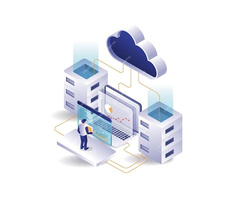 Premium Vector Analyzing Cloud Server Hosting Data