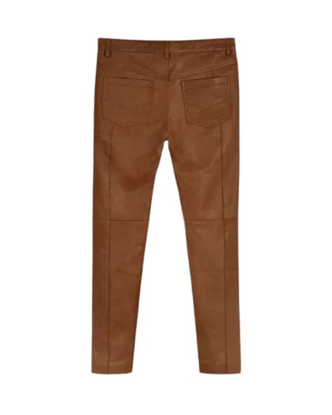 Mens Noach Brown Leather Pants Brown Leather Pants