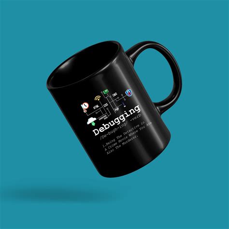 Debugging Definition Black Funny Programmer Ceramic Coffee Mug 11 Oz