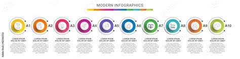 Modern Infographics Vector Template Cyclic Infographic With Ten