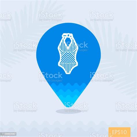Swimsuit Pin Map Icon Summer Vacation Stock Illustration Download