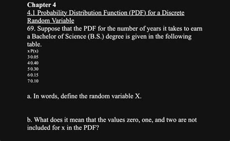 Solved Chapter 4 4 1 Probability Distribution Function PDF Chegg Com