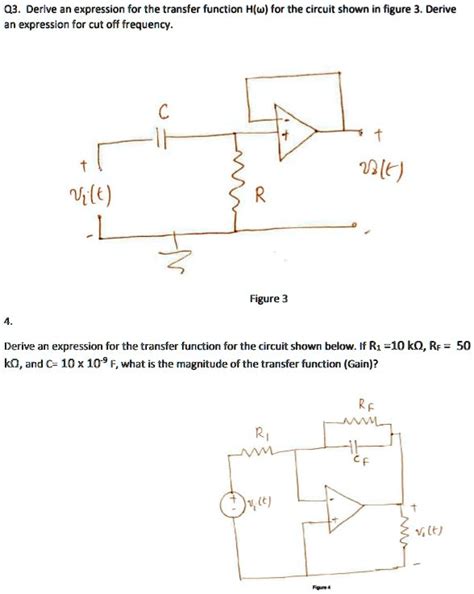 Q Derive an expression for the transfer function H ω for the circuit shown in figure