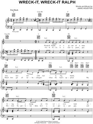 Wreck It Wreck It Ralph Sheet Music 1 Arrangement Available