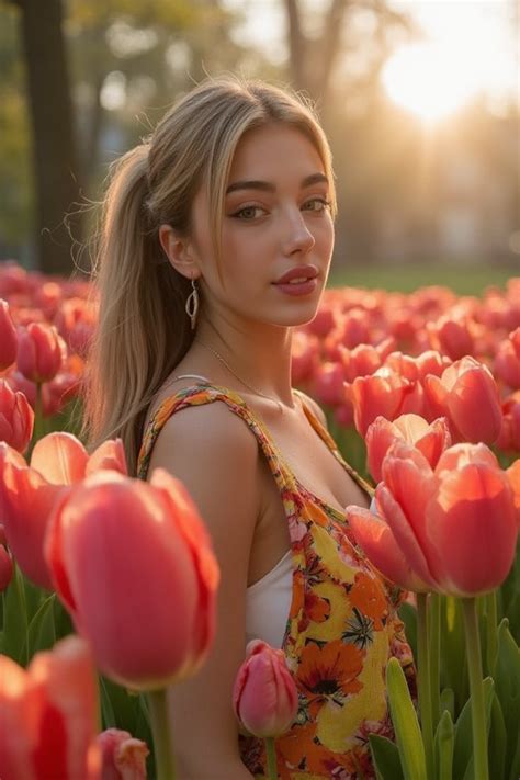 Vanilopa Woman In A Tulip G Image Created By Pedromoguel Tensorart