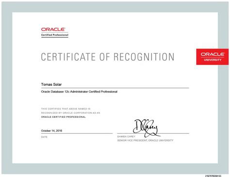 Oracle Database 12c Administrator Certified Professional — Databázový