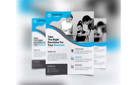 Code Pro Flyer Psd Corporate Identity Template 3d Background