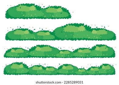 Set Pixel Art Sprites Bushes Game Stock Vector Royalty Free
