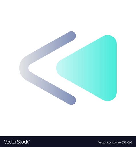 Fast Reverse Button Flat Gradient Color Ui Icon Vector Image