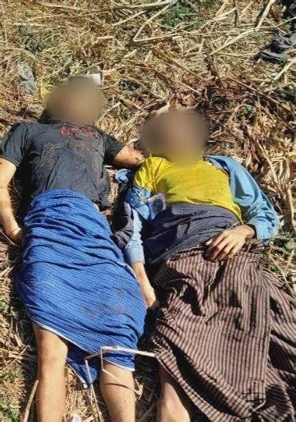 ပေါင်းတလည်မှာ အနက်ရောင်သေမင်းတမန်စာတန်း ချိတ်ဆွဲထားတဲ့ လူငယ်အလောင်း ၂