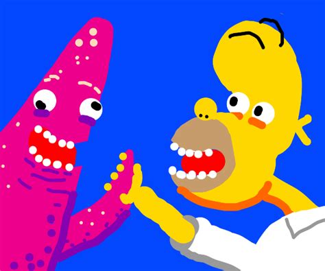 Patrick Star Vs Homer Simpson Drawception