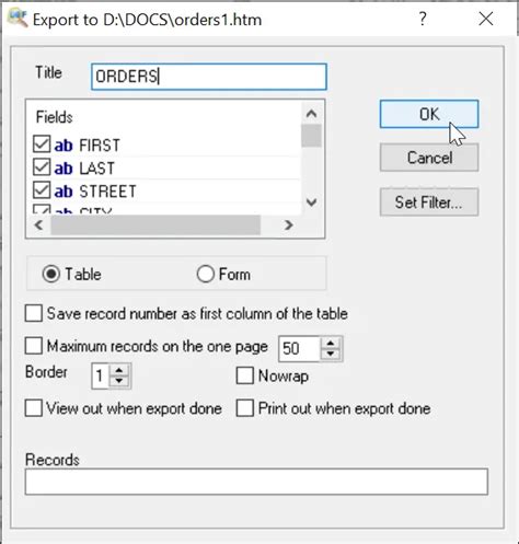 Dbf To Html Export 2025 Update
