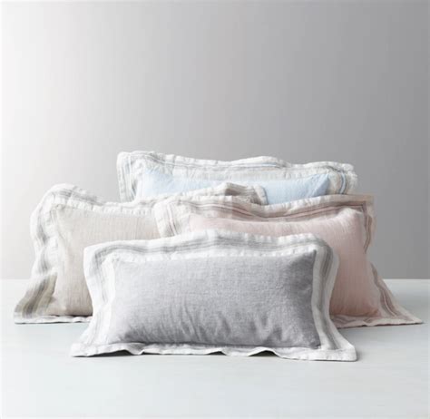 Washed Organic Linen Stripe Boudoir Sham Rh