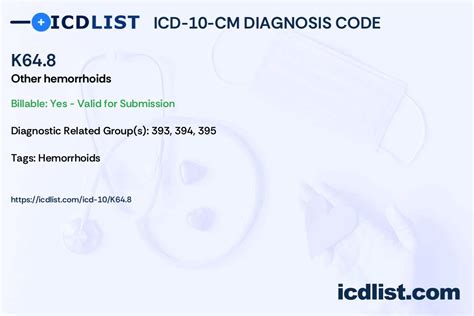 Icd 10 Cm Diagnosis Code K64 8 Other Hemorrhoids