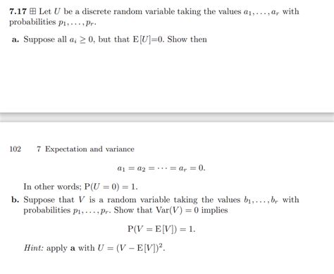 Solved 717 ⊞ Let U Be A Discrete Random Variable Taking The