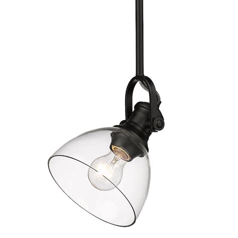 Golden Lighting Hines Matte Black Transitional Clear Glass Bowl Led