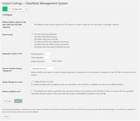 Classified Admin Import And Export Awp Wordpress Classifieds Plugin