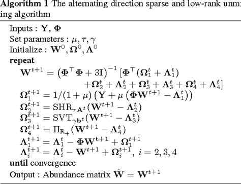 Table 1 From Hyperspectral Image Unmixing Via Simultaneously Sparse And