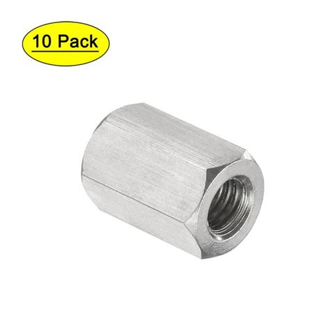 Uxcell M6 X 10 Pitch 15mm Length 304 Stainless Steel Metric Hex Coupling Nut 10 Pack