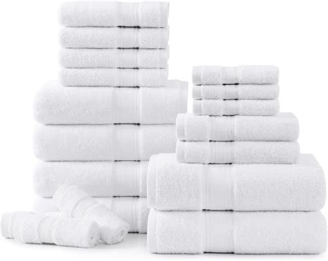 Casa Platino 24 Piece 100 Cotton White Towels Set For