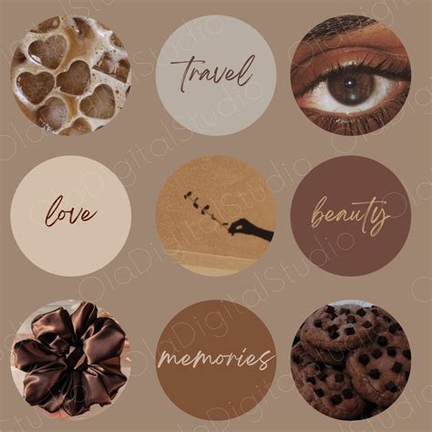 36 Brown Instagram Highlight Covers Aesthetic Ig Highlights Etsy