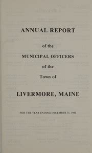 Annual Report Of The Municipal Officers Of The Town Of Livermore 1980