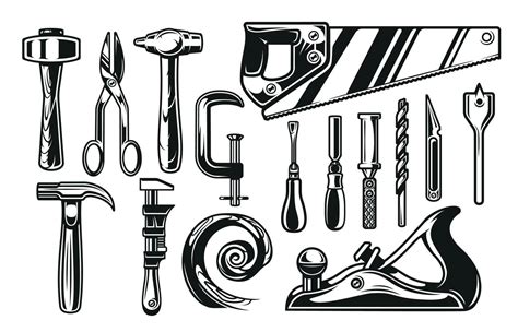 Woodworking Tools Graphics Woodwork Tools Stock Illustrations