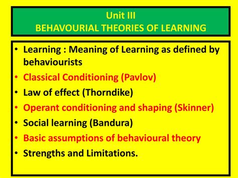 3 Core 3 Unit 3 Pavlov And Watson Theory Ppt