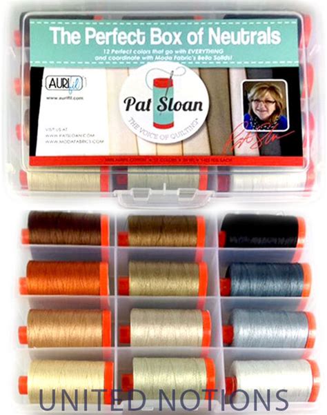 Pat Sloans Perfect Box Of Neutrals Aurifil Thread Set 123stitch